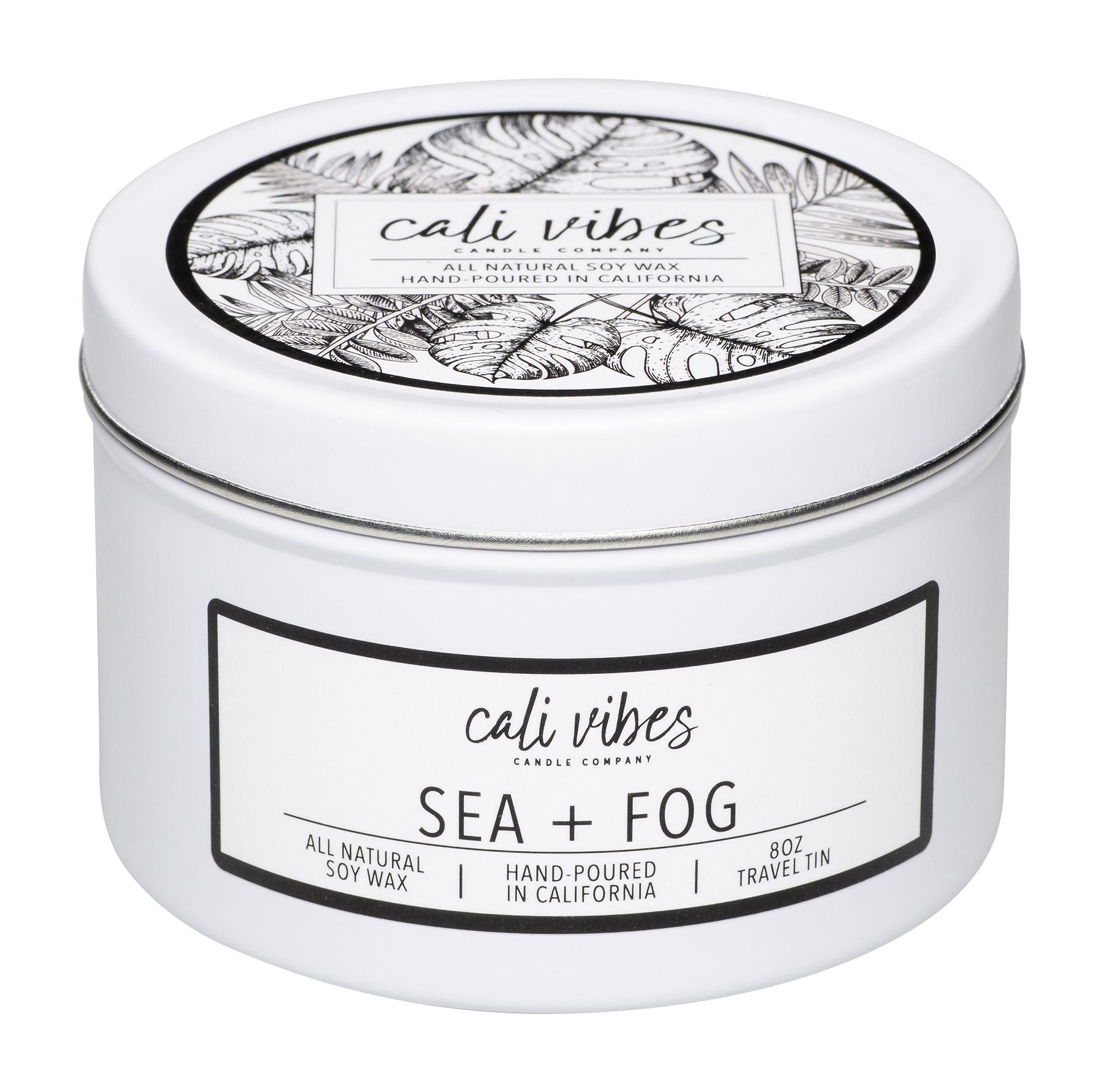 Sea + Fog - 8oz Travel Tin – Cali Vibes Candle Company